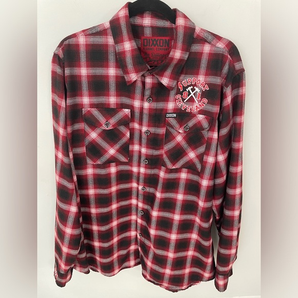 DIXXON | Shirts | Dixxon The Dillinger Flannel Support 8 Cleveland Xl ...